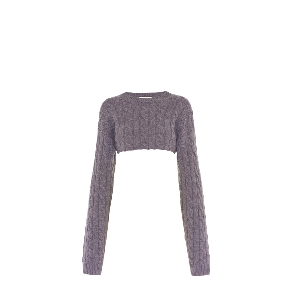 Custom Cropped Cotton Cable-Knit Sweater – Merch Pier
